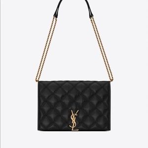 Saint Laurent | Bags | Ysl Becky Mini Quilted Leather Shoulder Bag ...